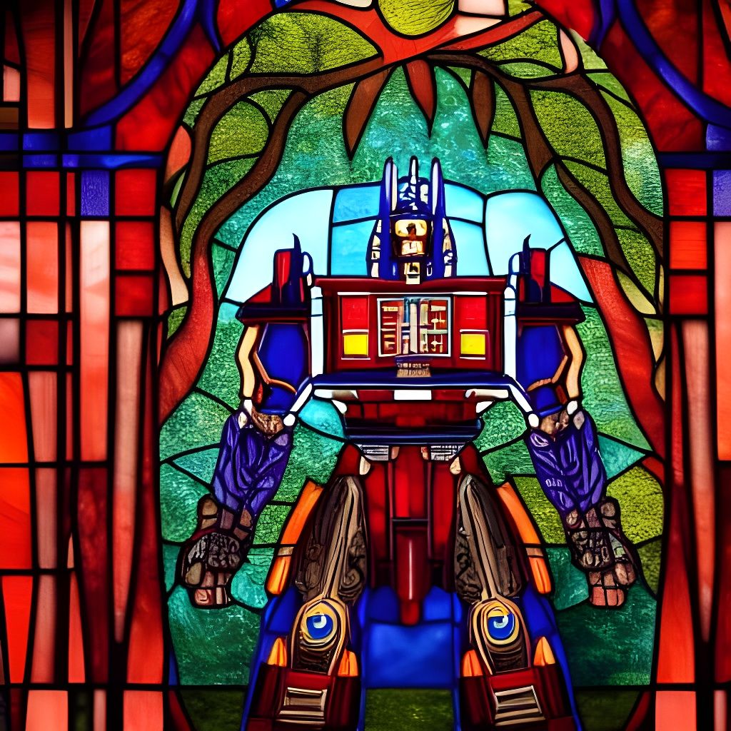 Stained glass art:: Transformers No.1 - AI Generated Artwork ...