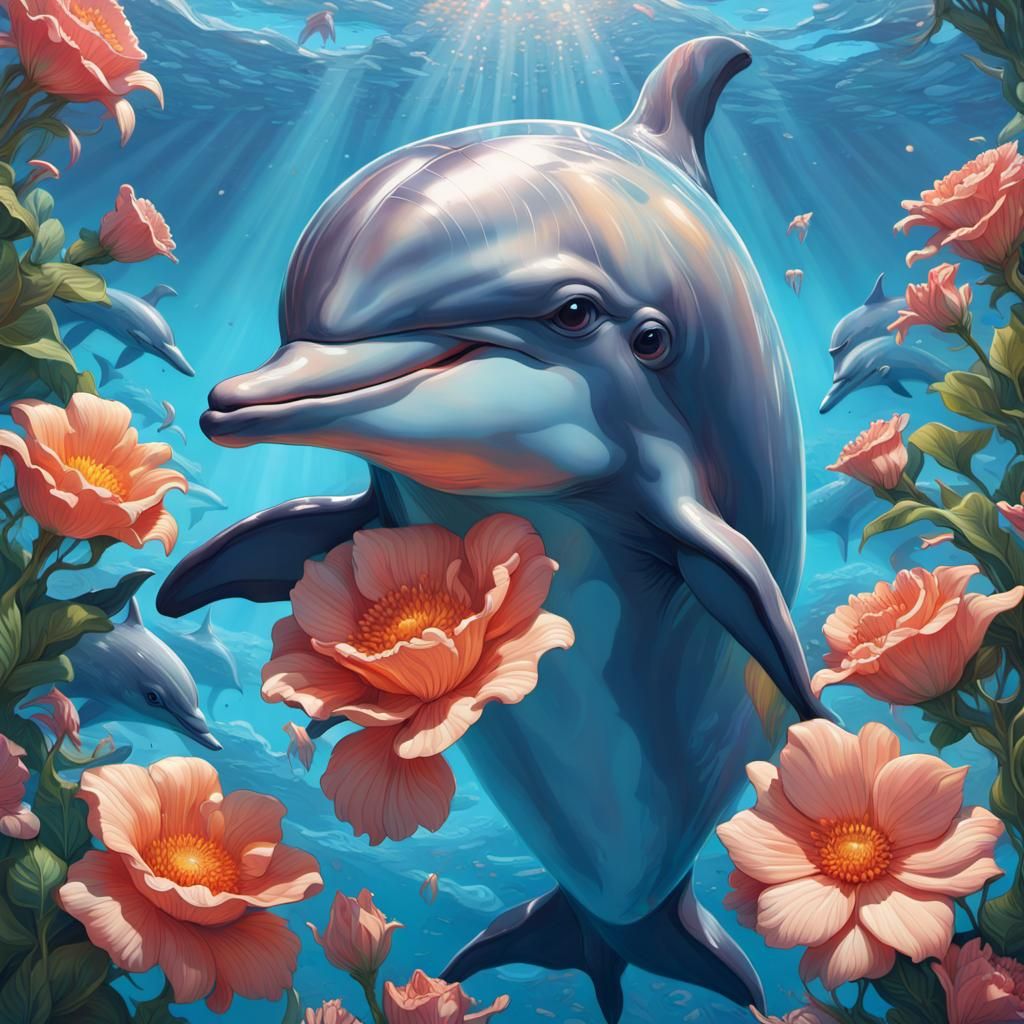 Cute smiling dolphin - AI Generated Artwork - NightCafe Creator
