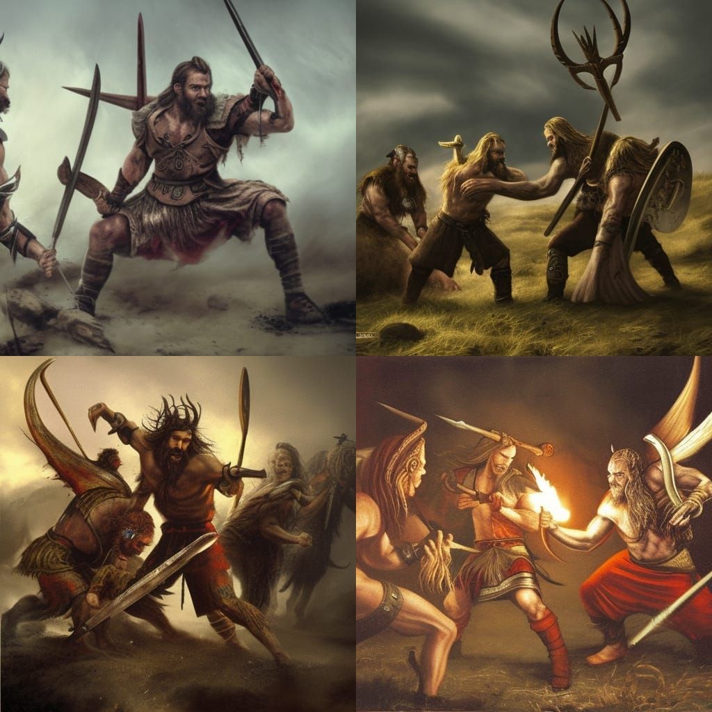 vikings fighting demons - AI Generated Artwork - NightCafe Creator