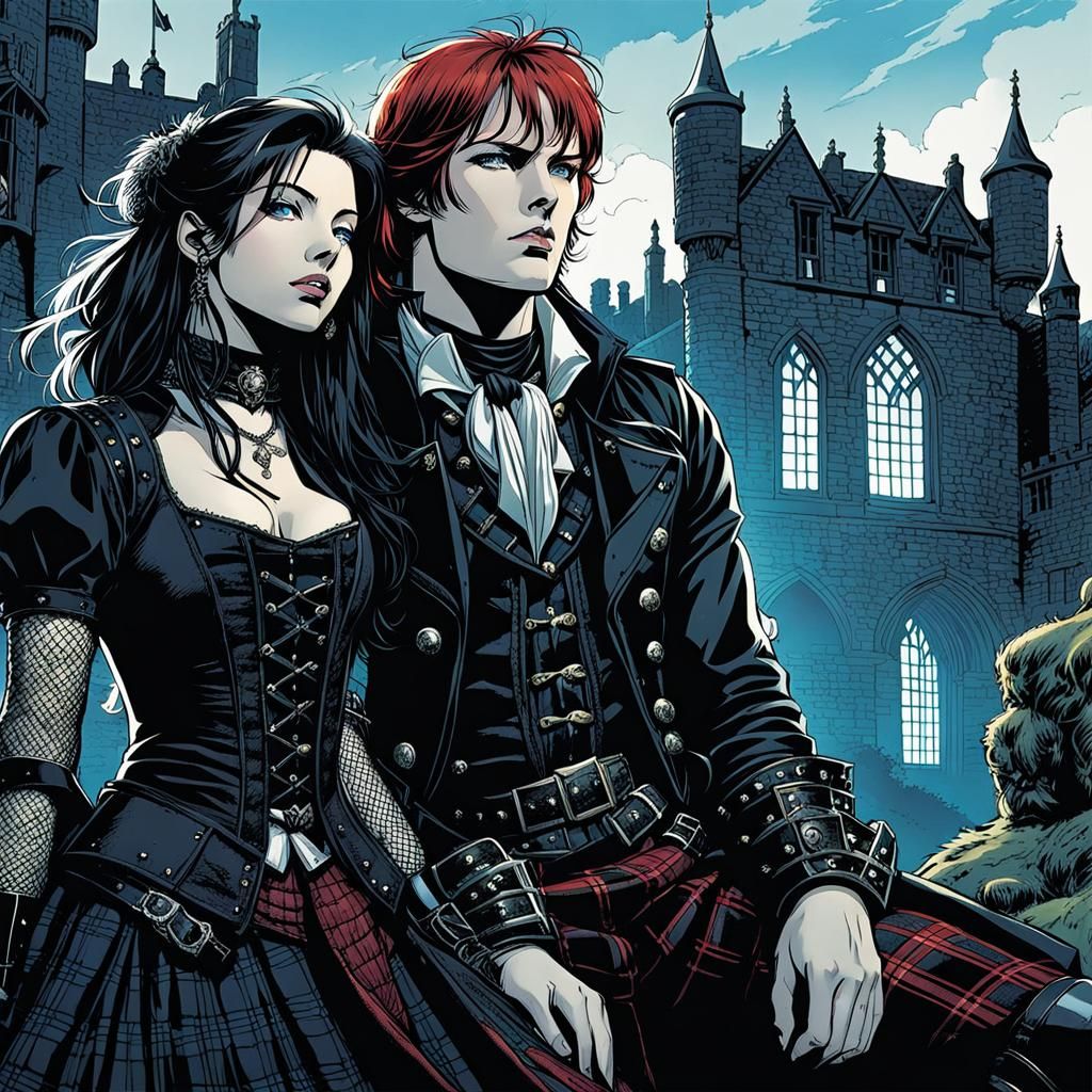 Goth Manga Outlander Jamie and Clair - AI Generated Artwork - NightCafe ...