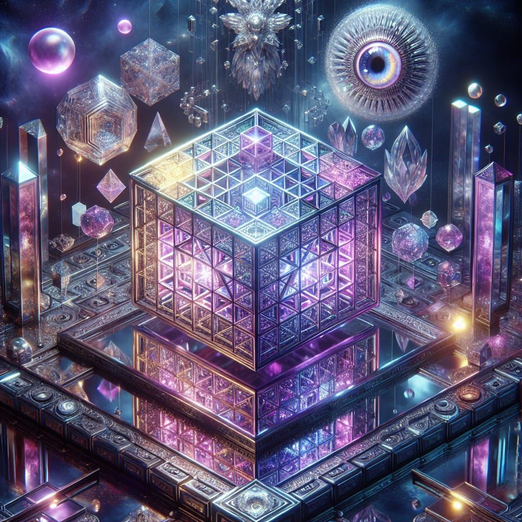 Metatron's Cube While God Watches - AI Generated Artwork - NightCafe Creator
