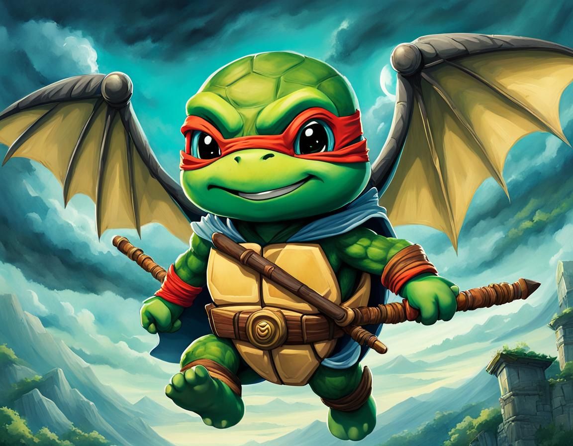 Flying Ninja Turtle - AI Generated Artwork - NightCafe Creator