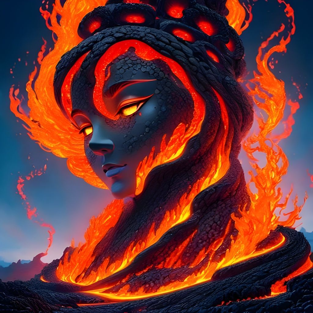 The Lava Goddess - AI Generated Artwork - NightCafe Creator