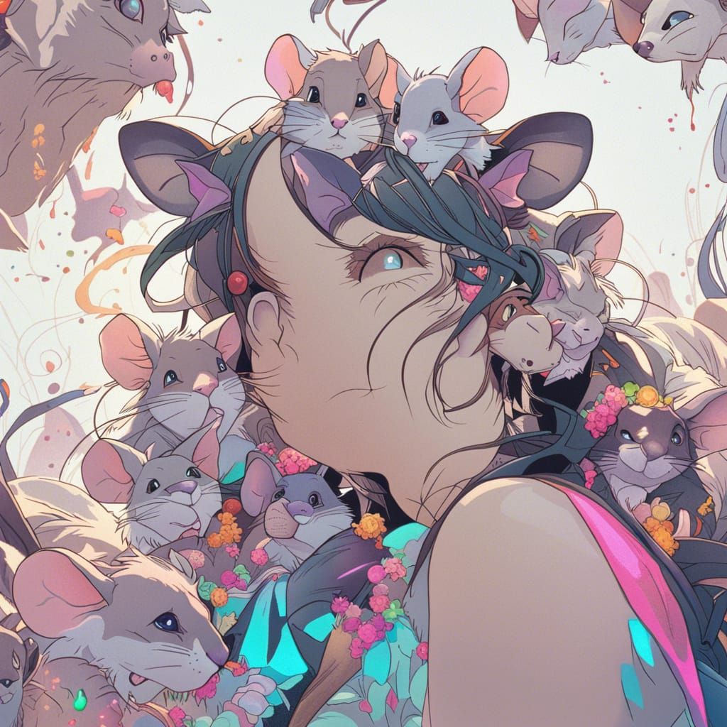 Tons of rats crowded, rats, vemin ratd, group photo, faces. splash art ...