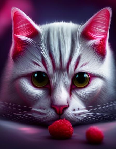 Raspberry Cat - AI Generated Artwork - NightCafe Creator