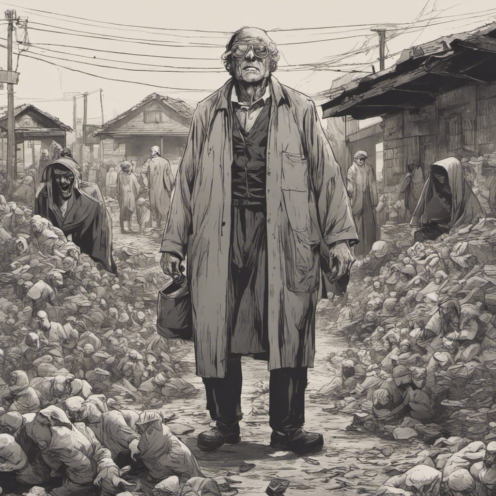 Blind man in a box - AI Generated Artwork - NightCafe Creator