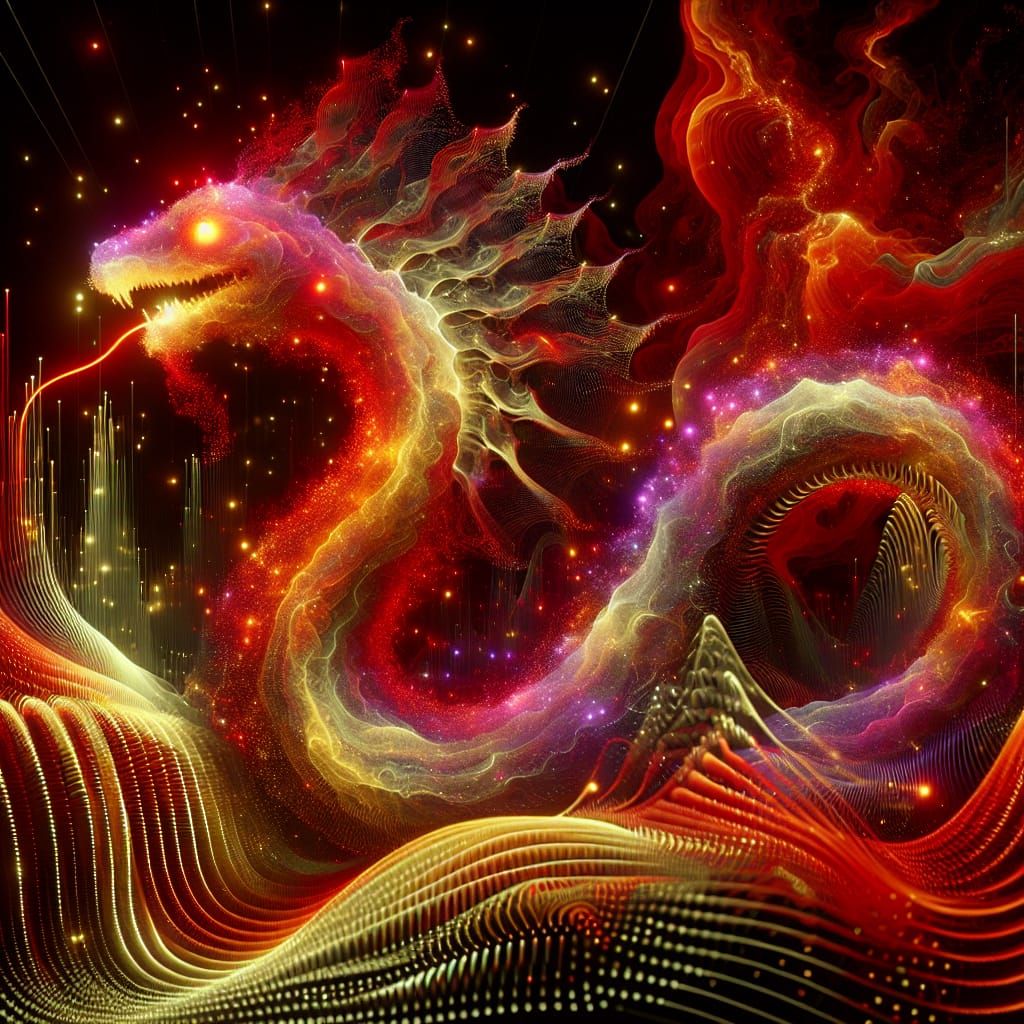 Ethereal Serpent Forged from Aetheric Frequencies ... - AI Art