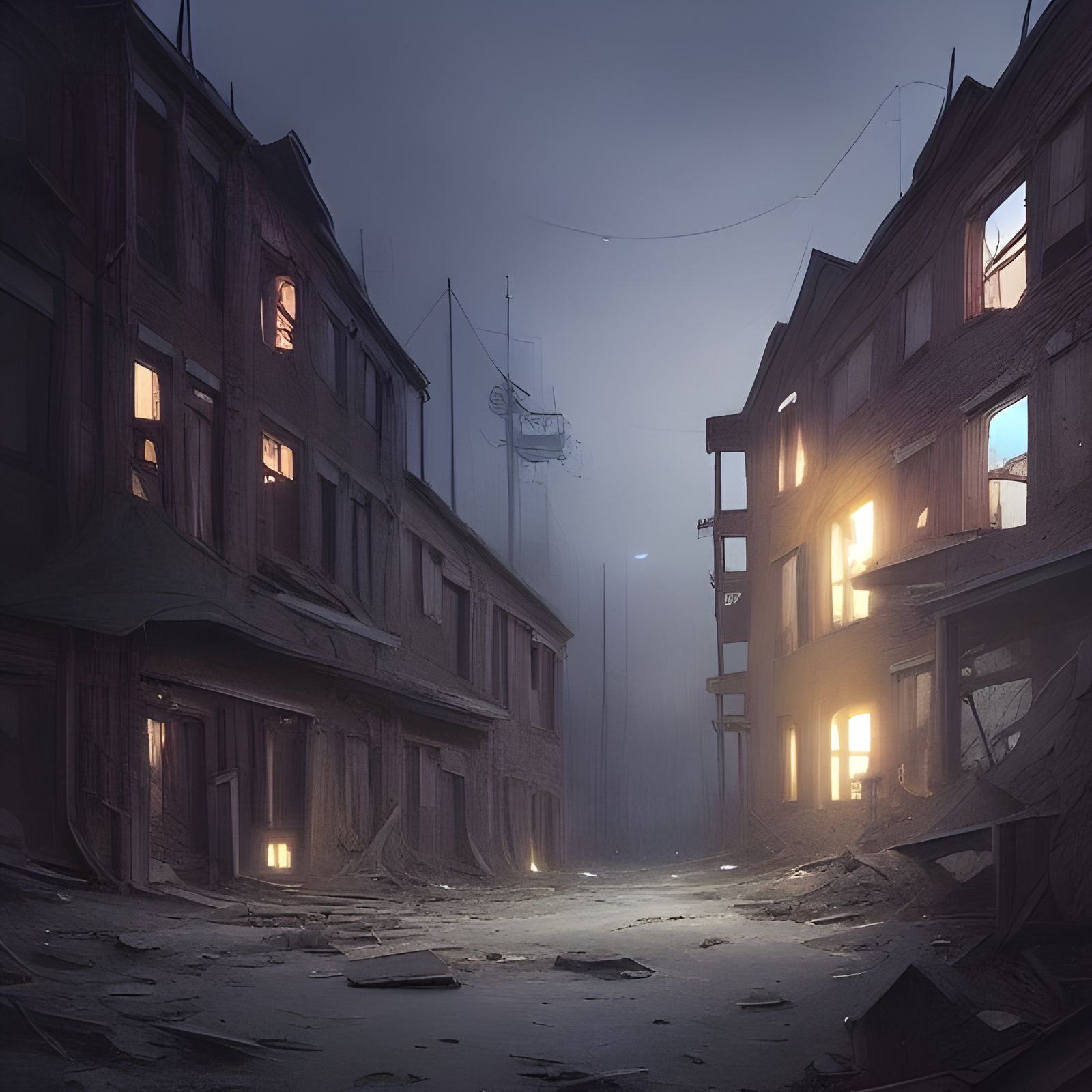 Abandoned Mining Town - AI Generated Artwork - NightCafe Creator