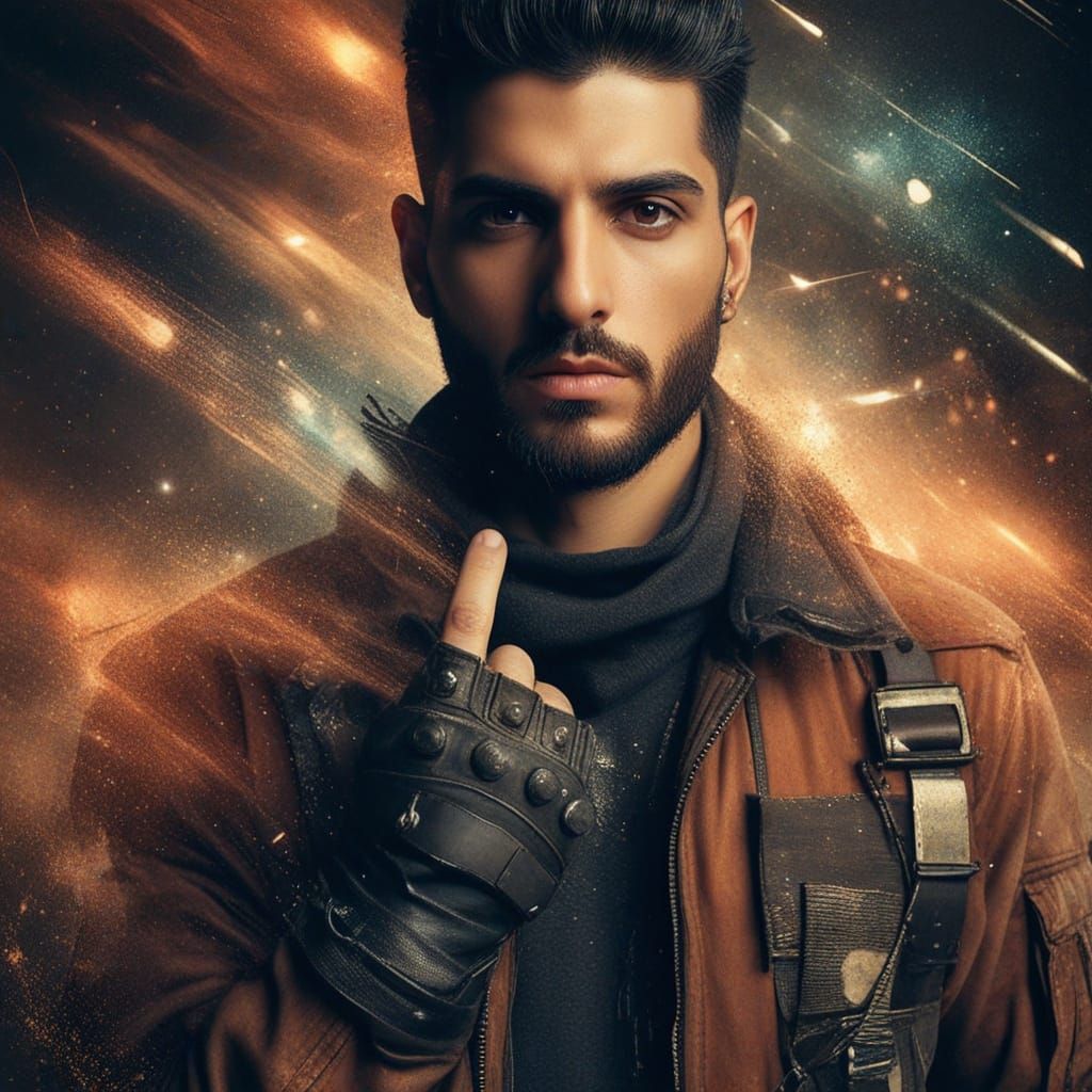 Arabic aggrotech - Ethereal Aggrotech Dancer in Cosmic Void