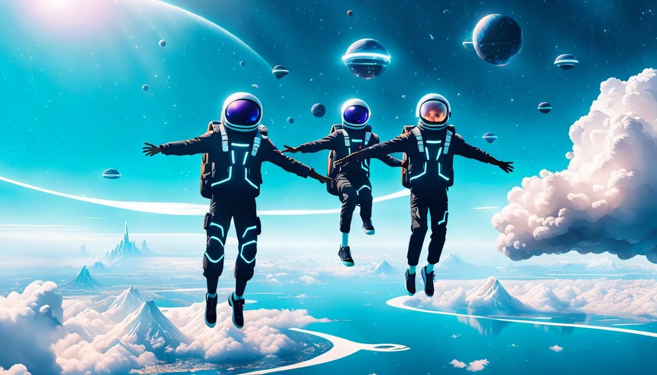 Futuristic Friends Floating High In The Air III \𝕏/ish 🌍 - AI Generated ...