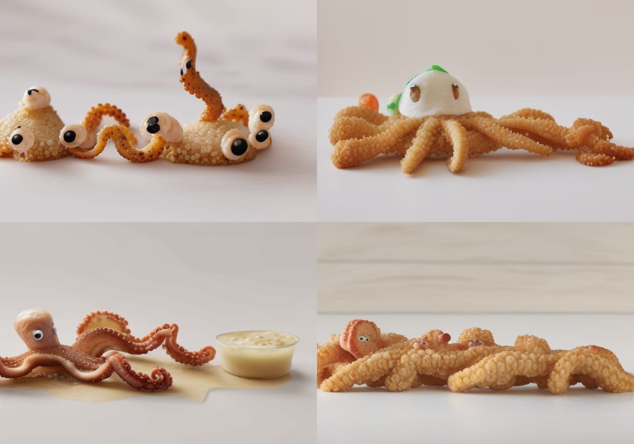 Breaded Octopus - Humorous AI Image of a Breaded Octopus
