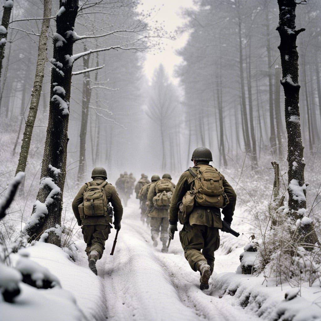 the 101st airborne dug into the snowy ardennes forest during the battle ...