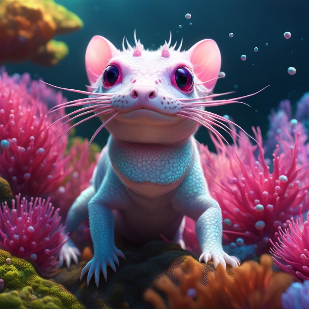 Cat as axolotl - AI Generated Artwork - NightCafe Creator