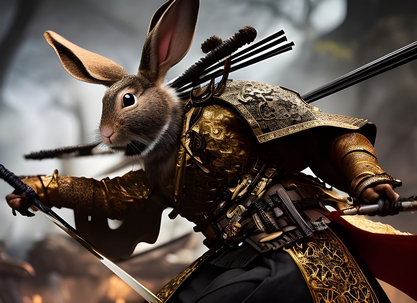 Ronin Rabbits 08 - AI Generated Artwork - NightCafe Creator