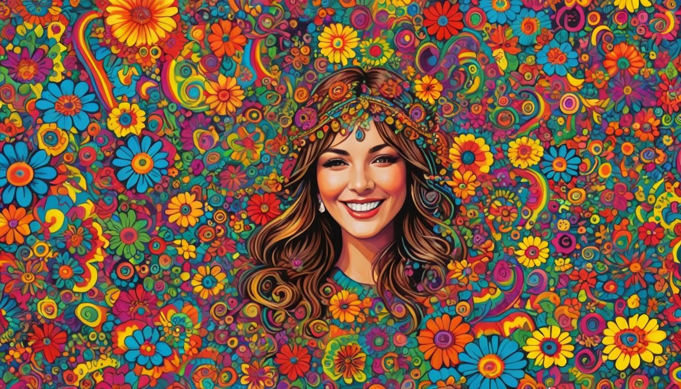 Hippie Flower Pattern - AI Generated Artwork - NightCafe Creator