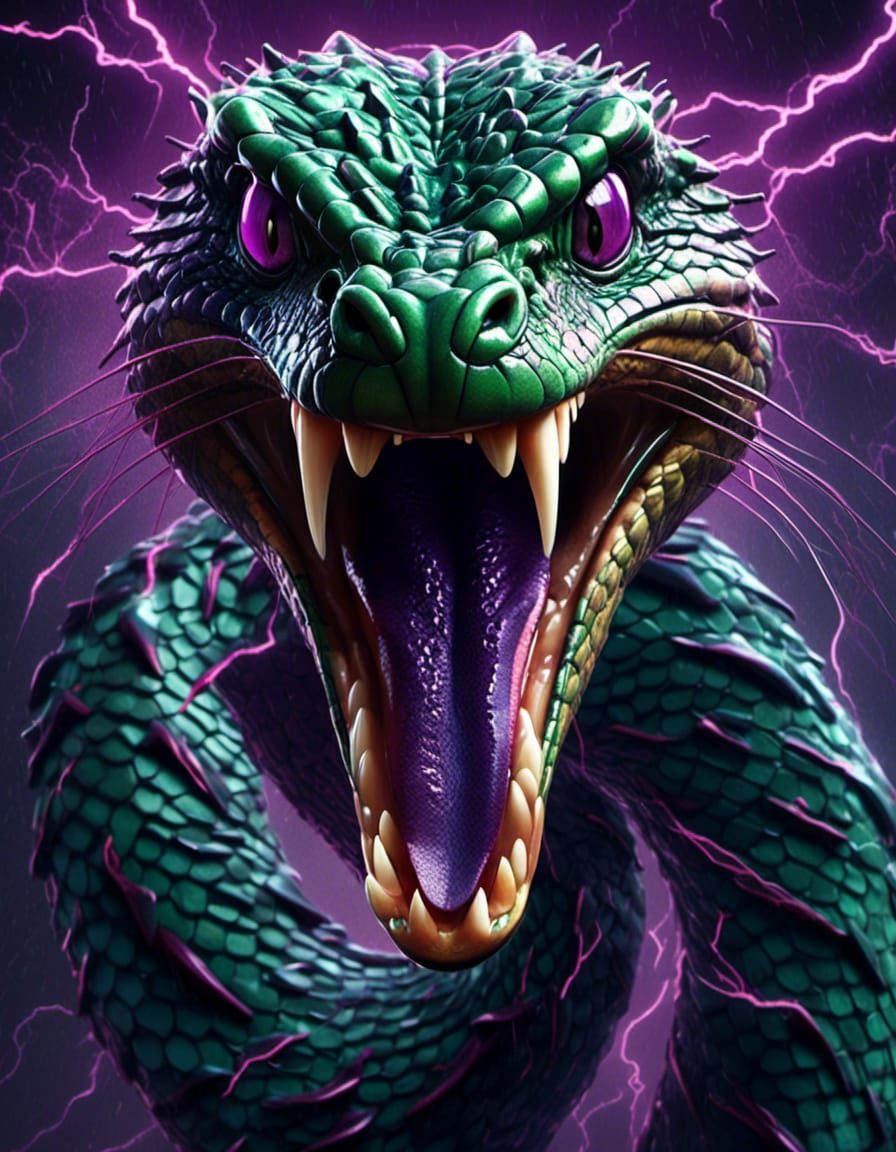 Angry snake - AI Generated Artwork - NightCafe Creator