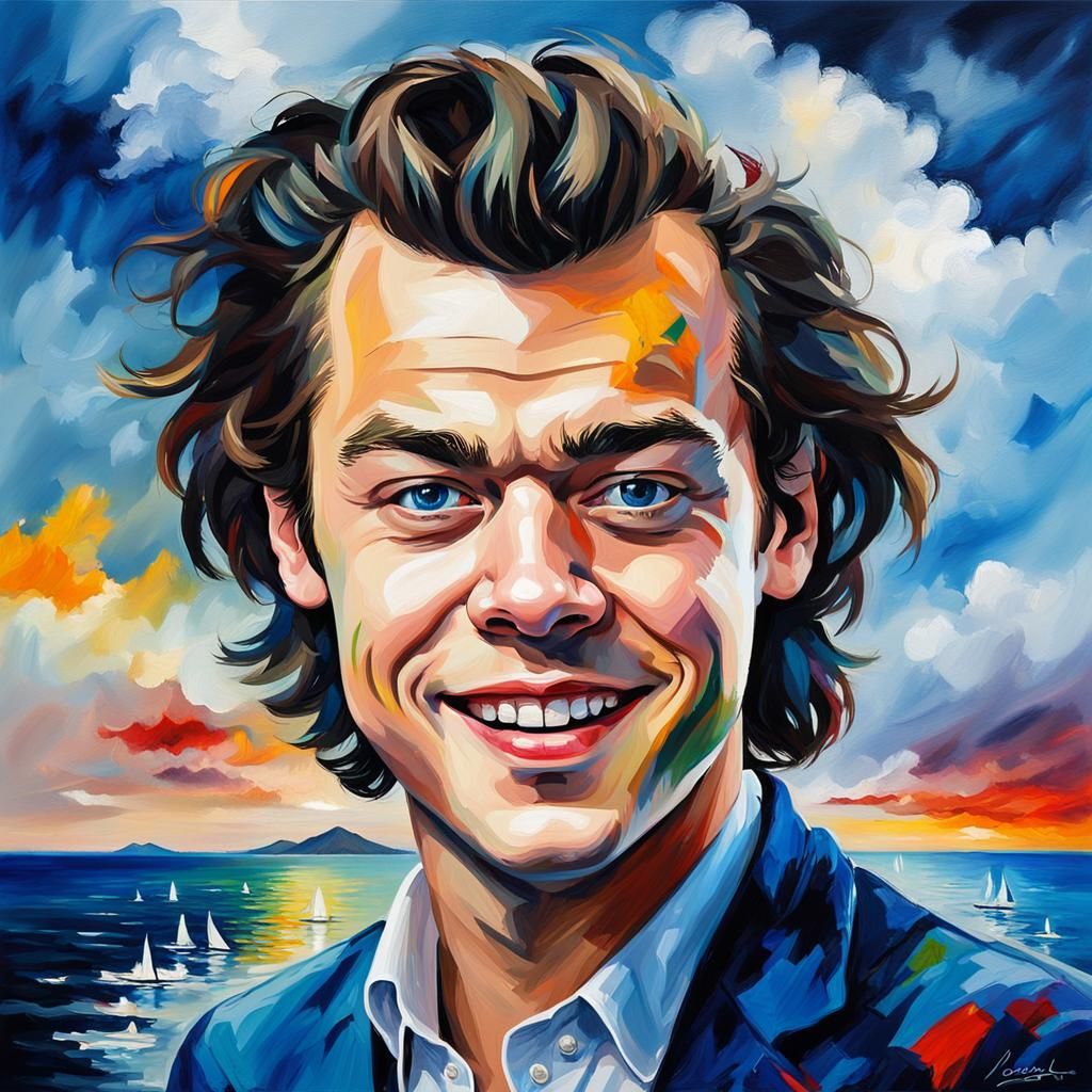 Harry Styles portrait 1 - AI Generated Artwork - NightCafe Creator