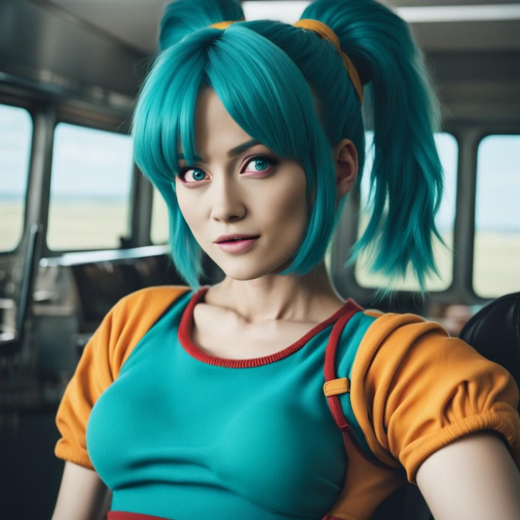 gorgeous live action of bulma from dragonball, beautiful
