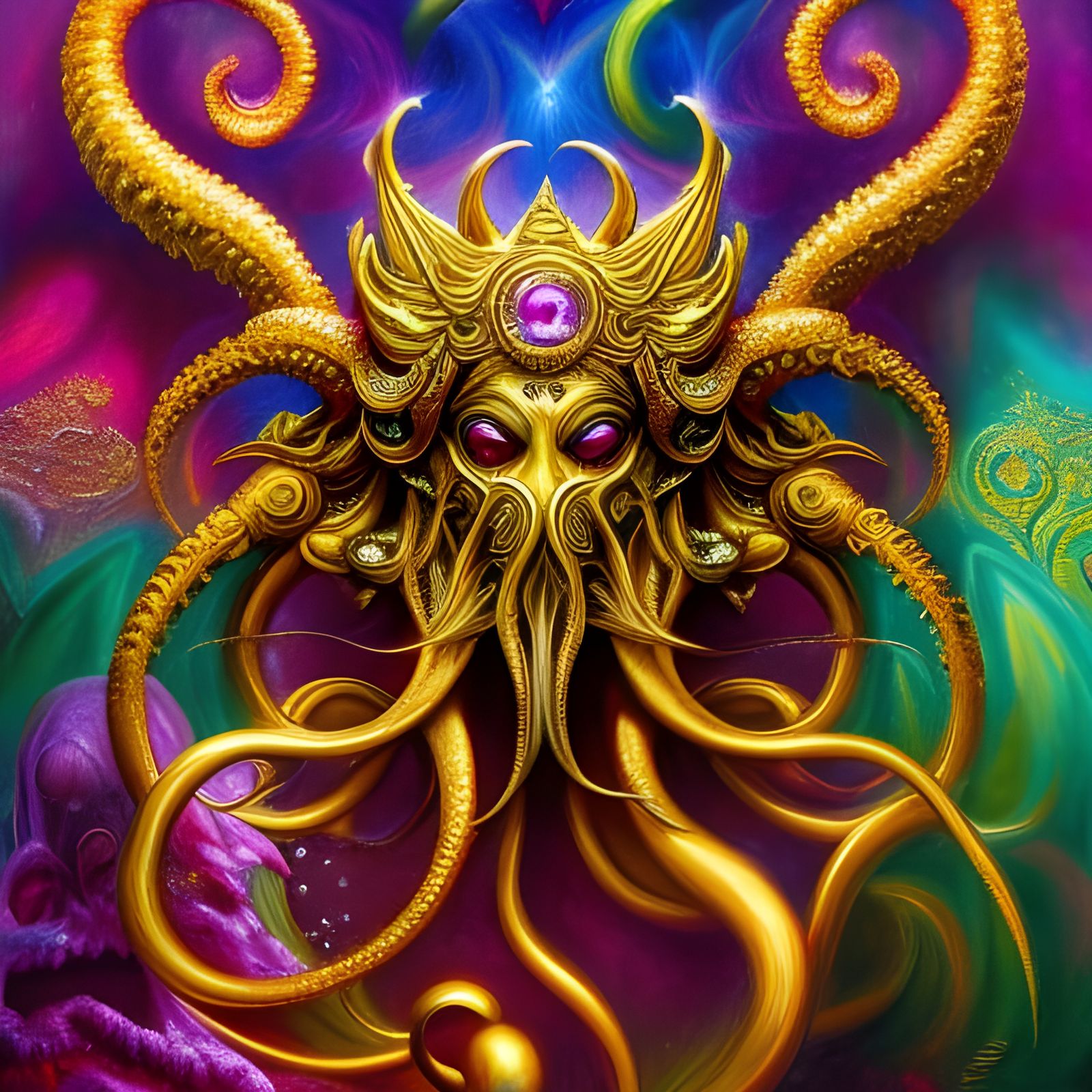 Psychedelic Cthulhu - AI Generated Artwork - NightCafe Creator