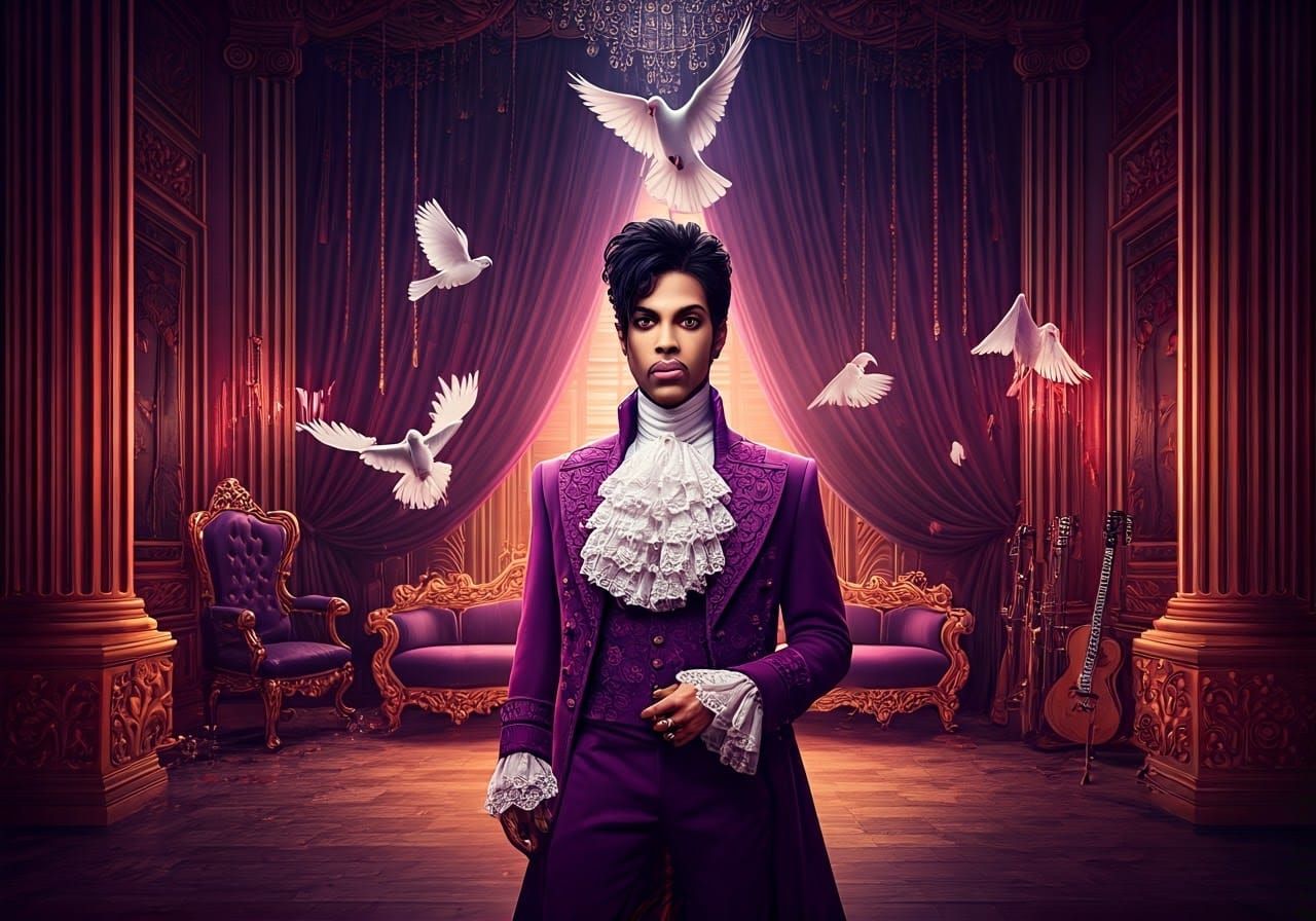 When Doves Cry - Neo-Romantic Prince Portrait with Androgyno...