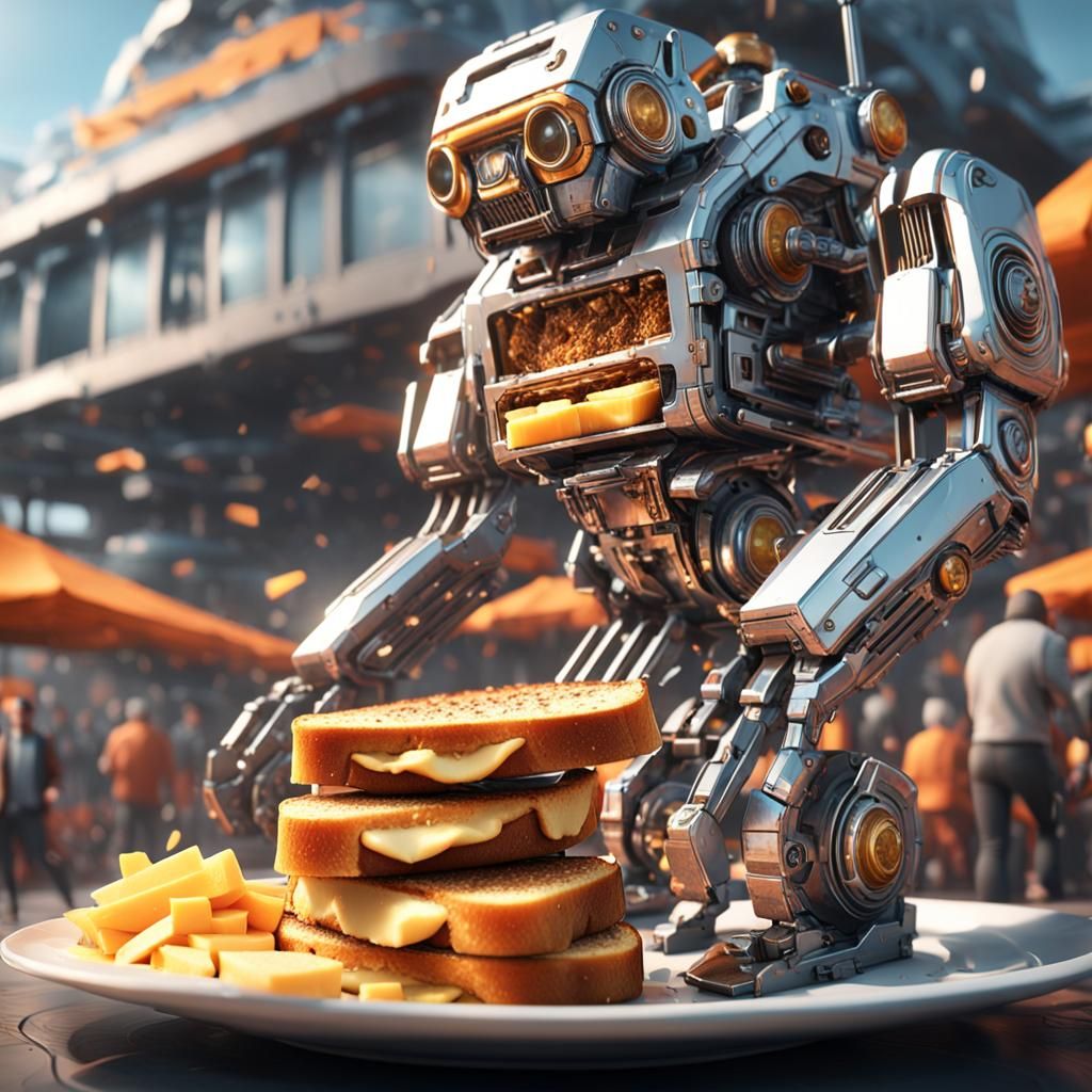 Grilled Cheese Robot. - AI Generated Artwork - NightCafe Creator