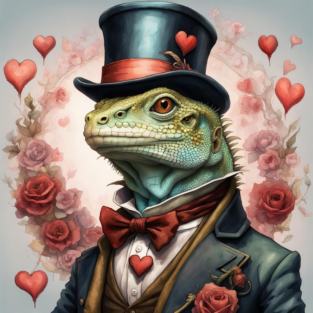 Wild Valentine lizard - AI Generated Artwork - NightCafe Creator