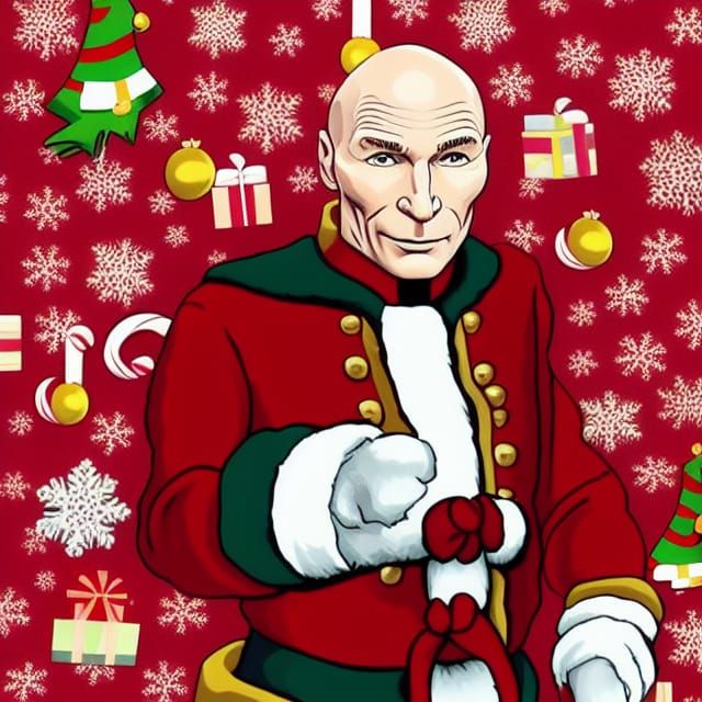 Captain Picard Christmas - AI Generated Artwork - NightCafe Creator