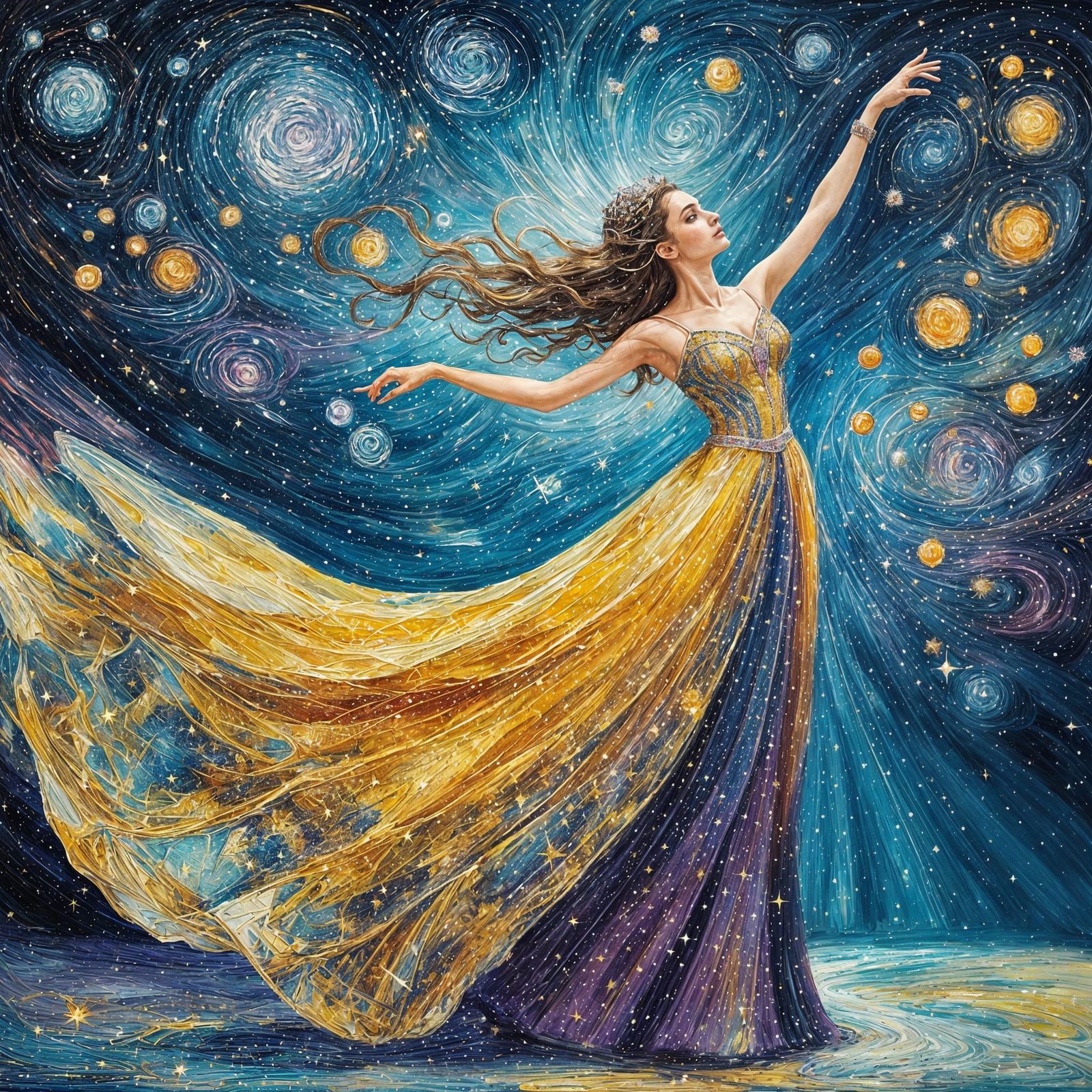 A Royal Princess in Celestial Constellations - AI Art