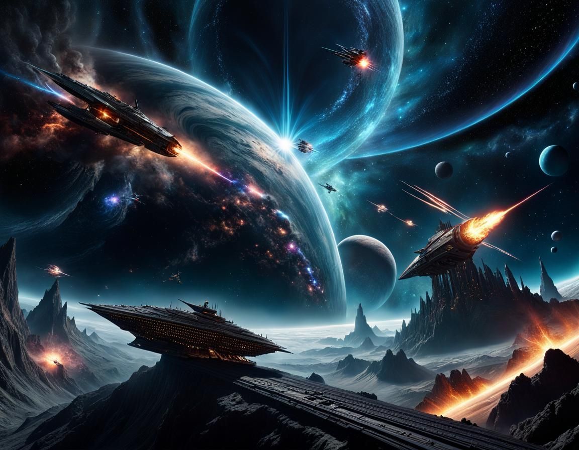 Epic Cosmic Battle - AI Generated Artwork - NightCafe Creator