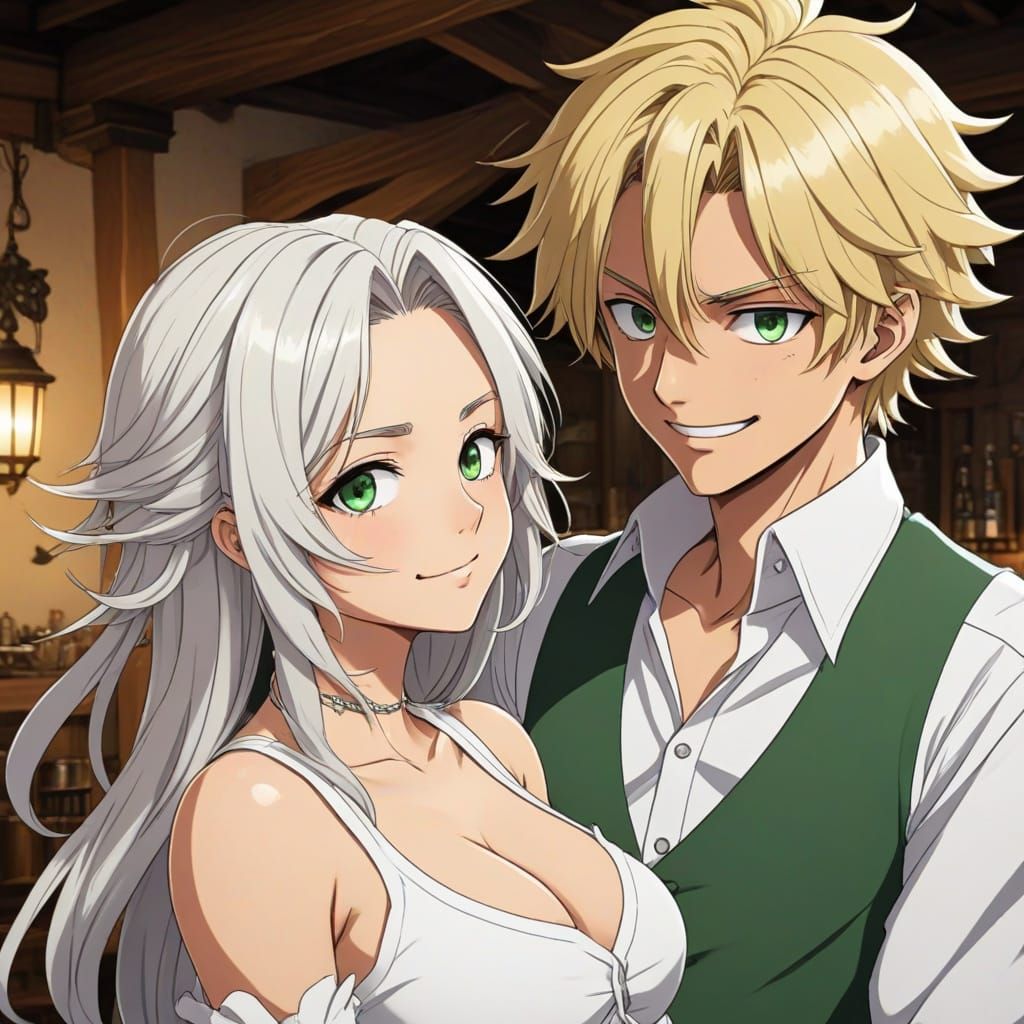 Meliodas (wrath Sin) and Elizabeth from the anime, the seven deadly sins