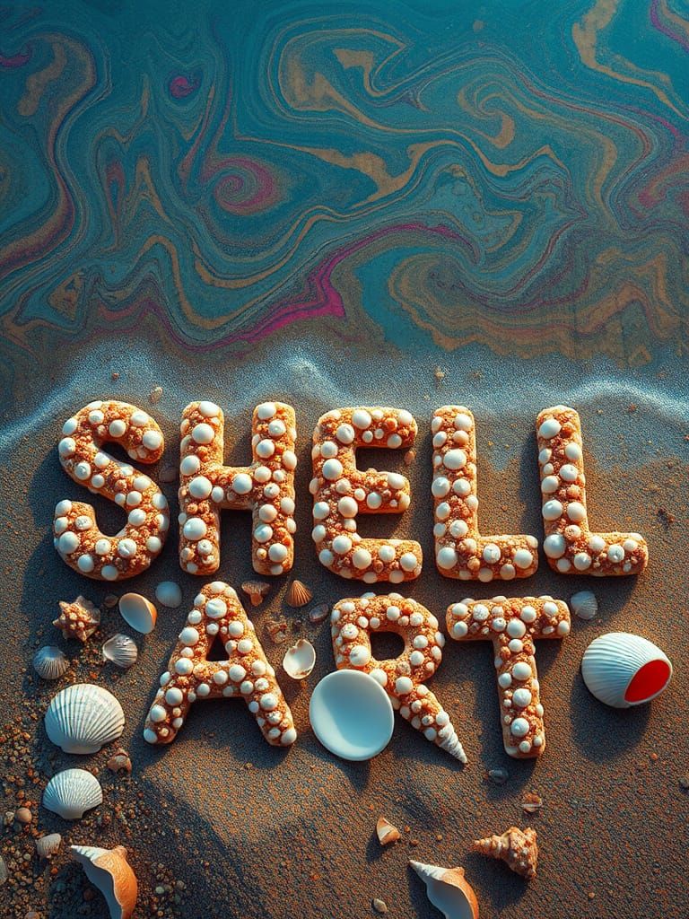 SHELL ART - Seashell Art Formation on Beach in Hyperrealism ...