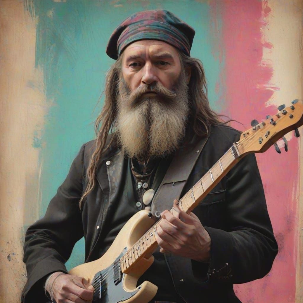 A worn and tattered record sleeve, featuring an aging scottish heavy ...