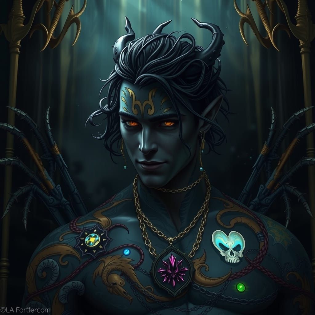 Eldritch Fae Warrior in Fairy Punk Attire - AI Art