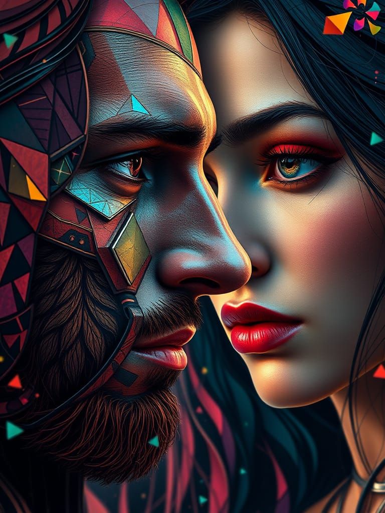 Ethereal Portraits in Triadic Colors - AI Art