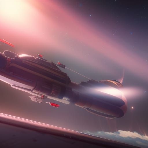 astronaut chasing a distant spaceship Anime, wide angle, fine details ...