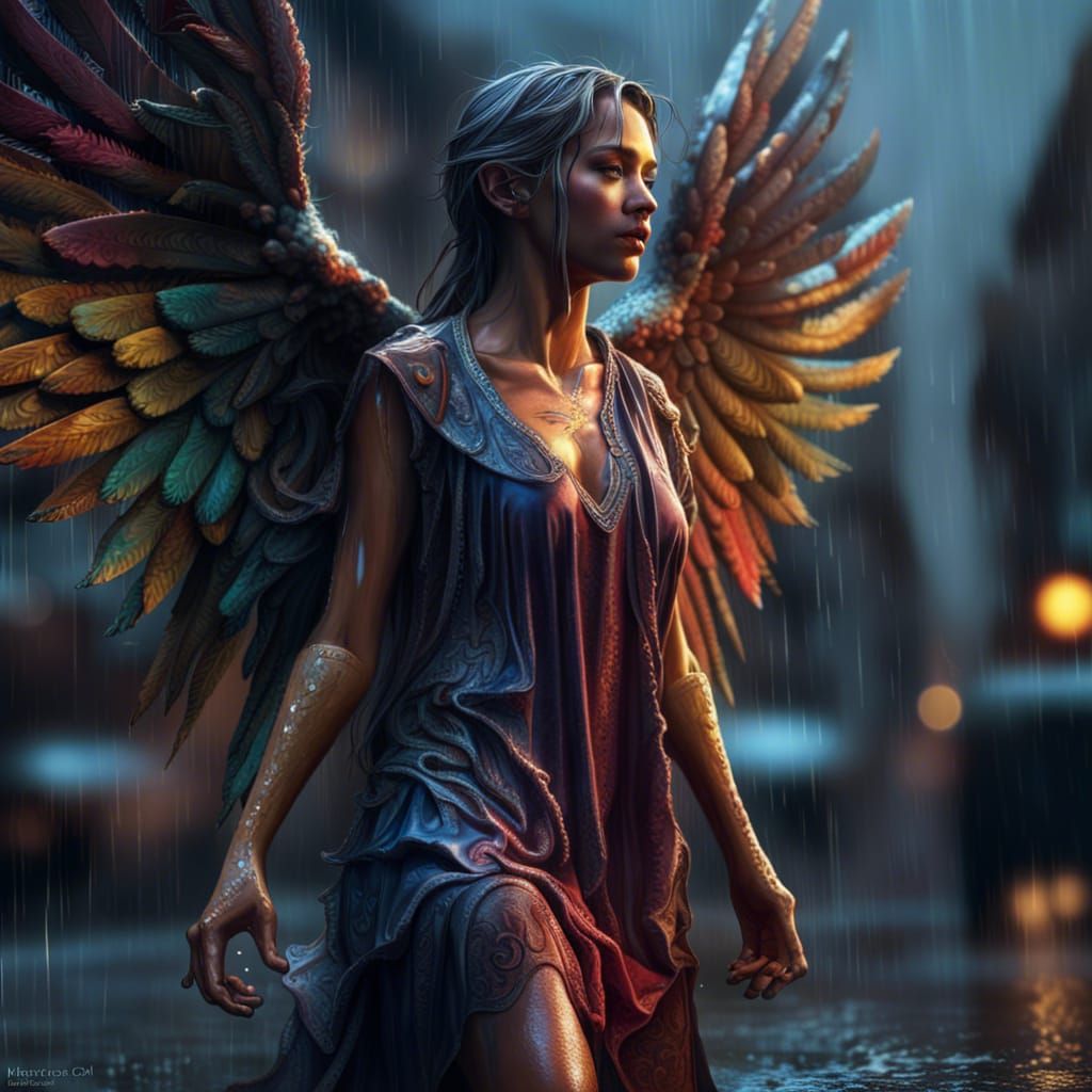 Chosen Rain Angel III - AI Generated Artwork - NightCafe Creator