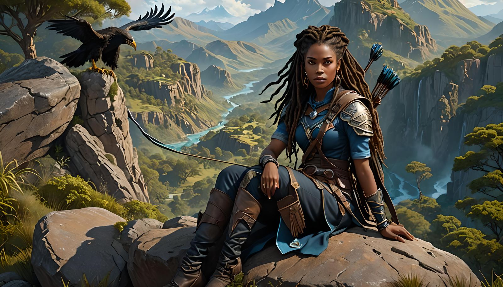 Soraya the Sunstar Twin with Faerwin the Eagle, from Fire Dawn Valley ...