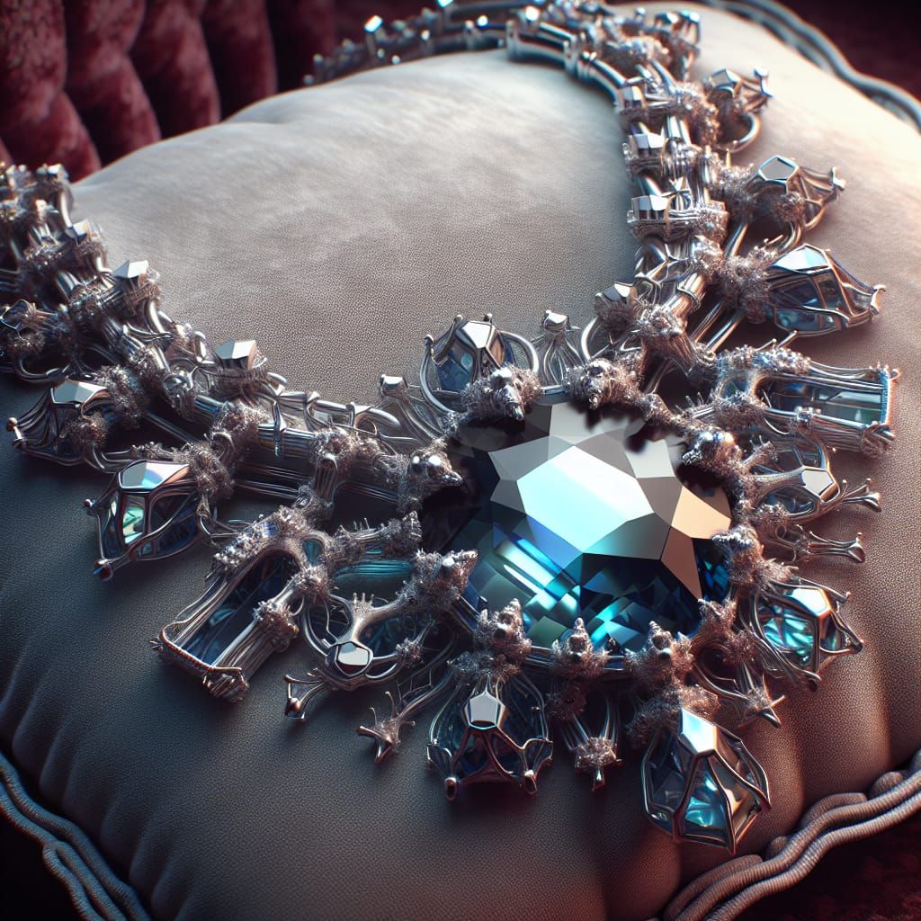 crystalline osmium and rhodium necklace - AI Generated Artwork ...