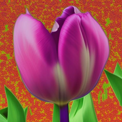 Glitch Tulip Flower - AI Generated Artwork - NightCafe Creator