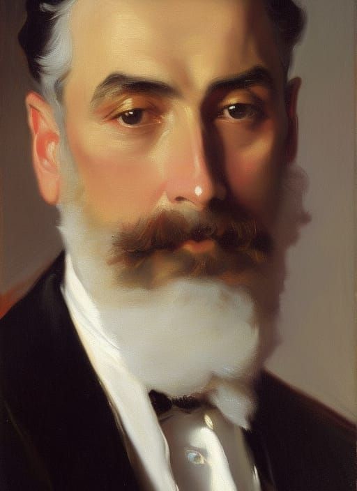 A beautiful oil painting of a man by Singer Sargent, portrait, high ...