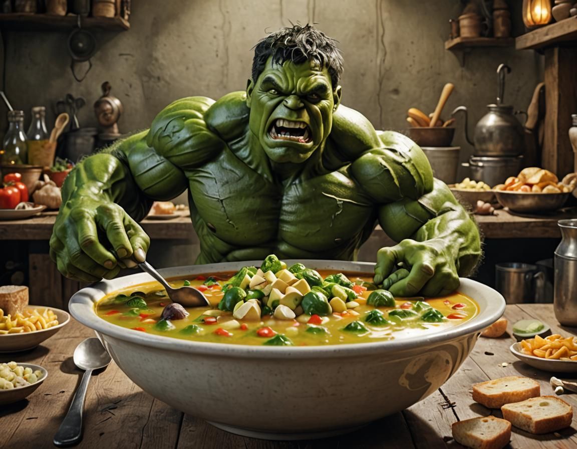 Mini-Hulk Hate Soup - AI Generated Artwork - NightCafe Creator
