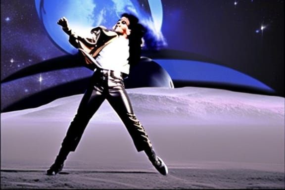 Michael Jackson moonwalking. Literally. - AI Generated Artwork ...