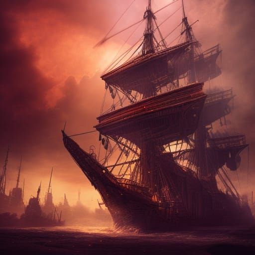 Space Pirate ship landing on Mars - AI Generated Artwork - NightCafe ...