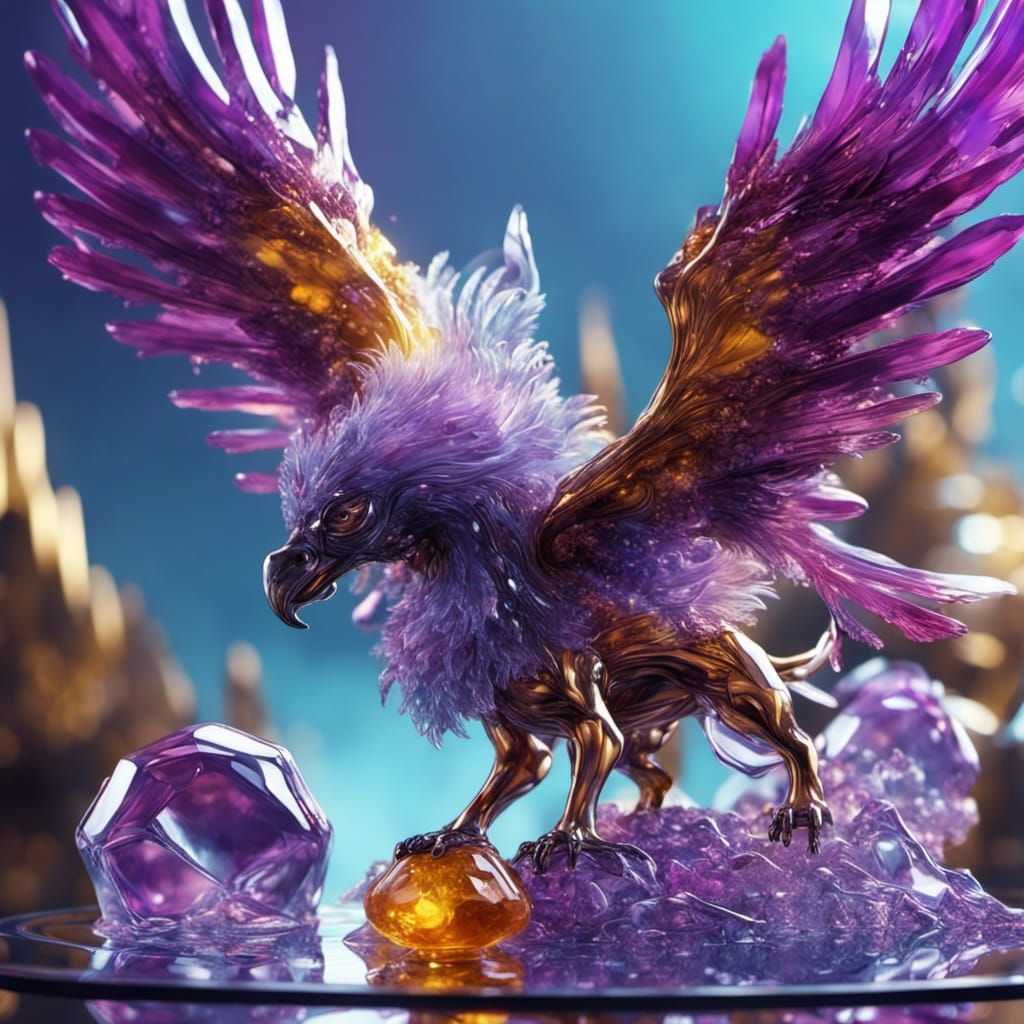 Glass griffon - AI Generated Artwork - NightCafe Creator