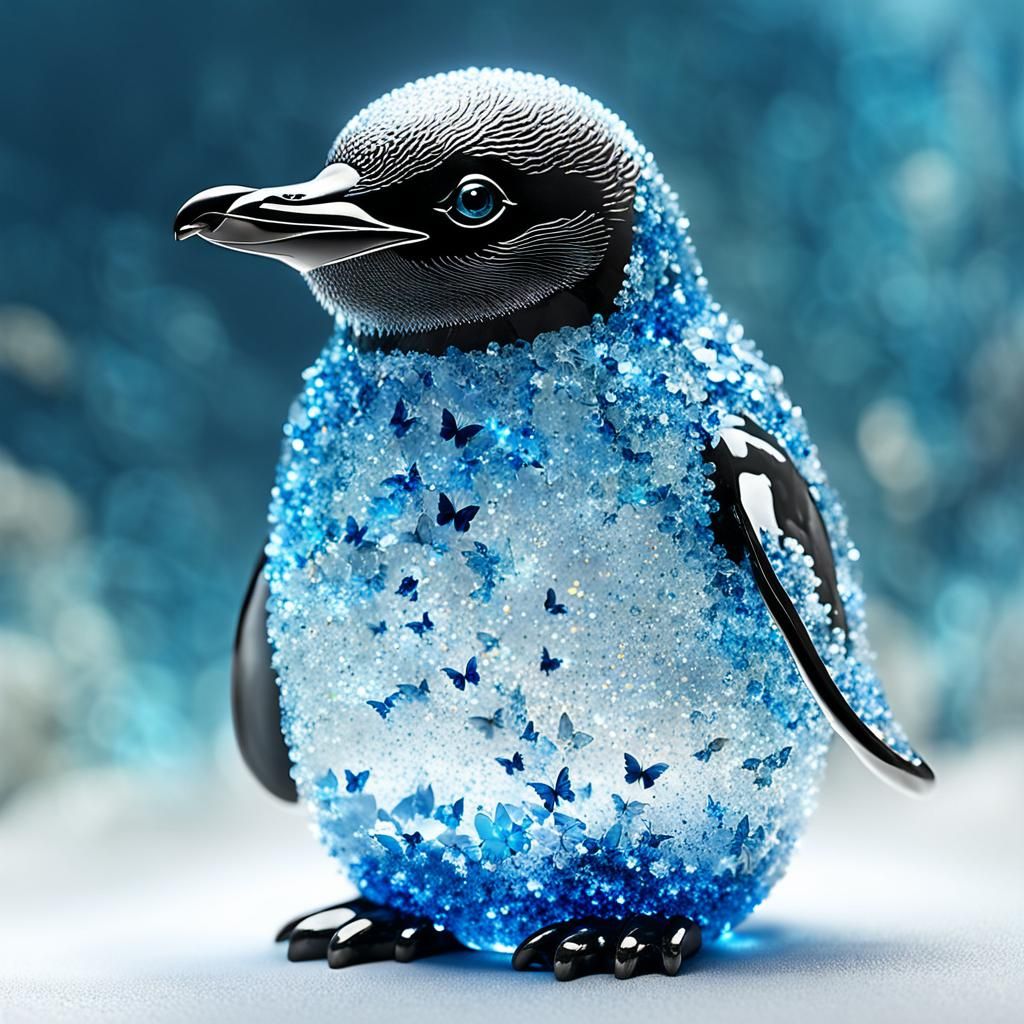 LIght Blue Penguin - AI Generated Artwork - NightCafe Creator
