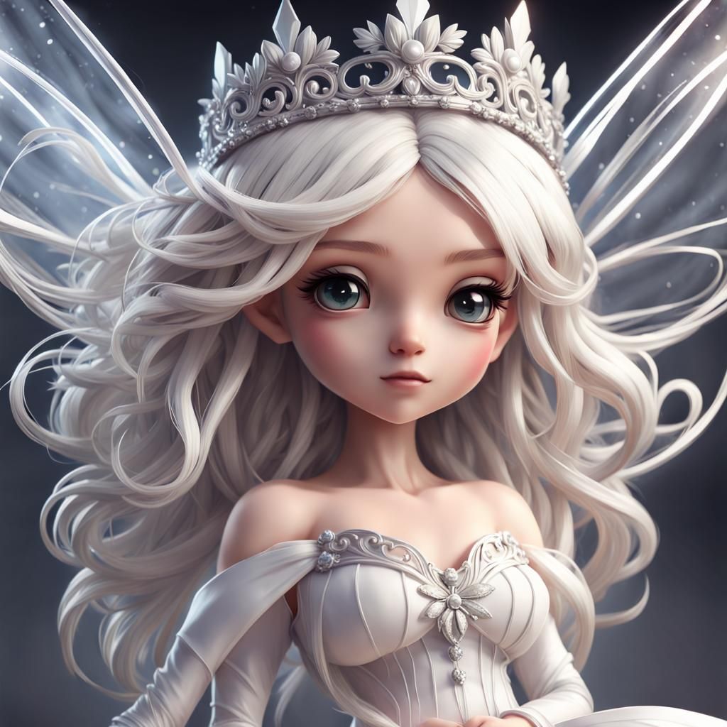 White bubblehead fairy - AI Generated Artwork - NightCafe Creator