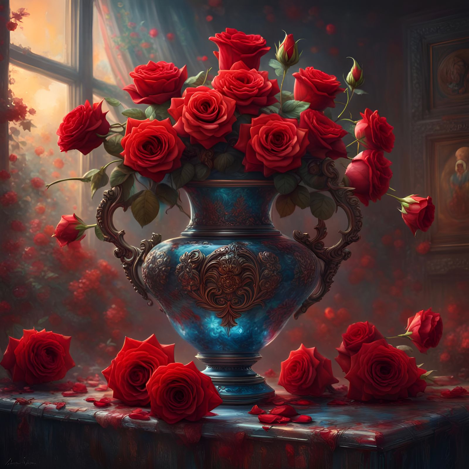 Red Roses - AI Generated Artwork - NightCafe Creator