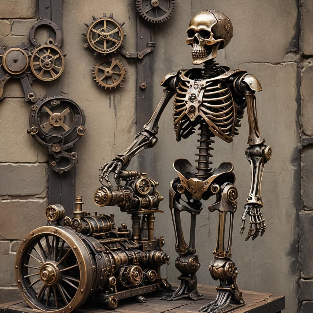 Skeleton Statue - AI Generated Artwork - NightCafe Creator