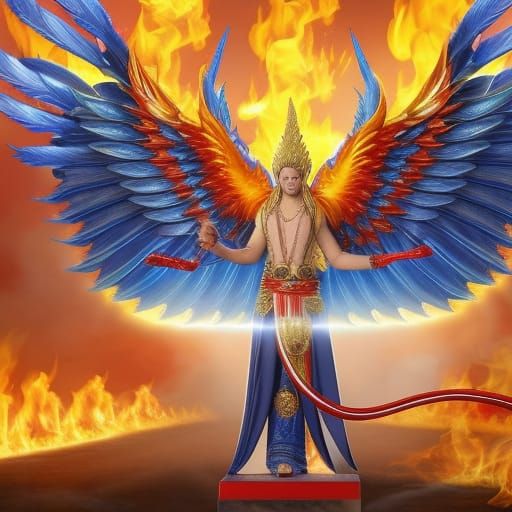6 six Flaming wings gods messenger burning 6wings of flame representing ...