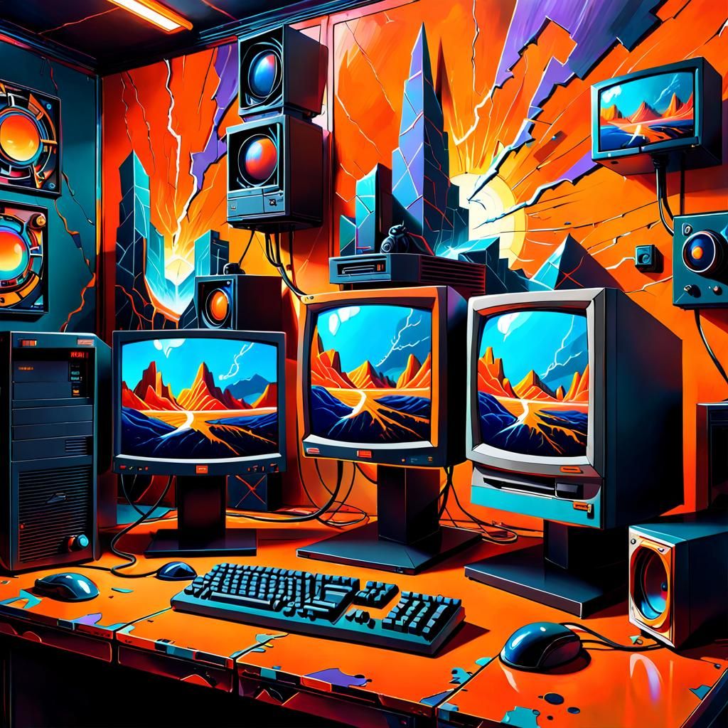 My Retro IBM Computer Gaming PC Setup! 👍😋 - AI Generated Artwork ...